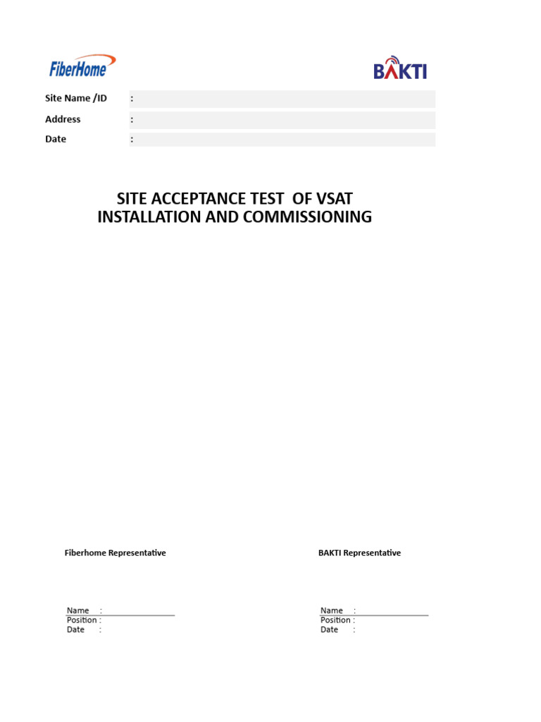 PRJ BAKTI Site Acceptance Test Form v1.0 210713 IWY | PDF | Cable ...