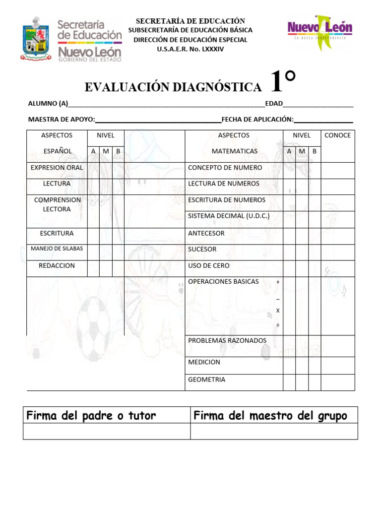 Eval. Diagn. 1° | PDF