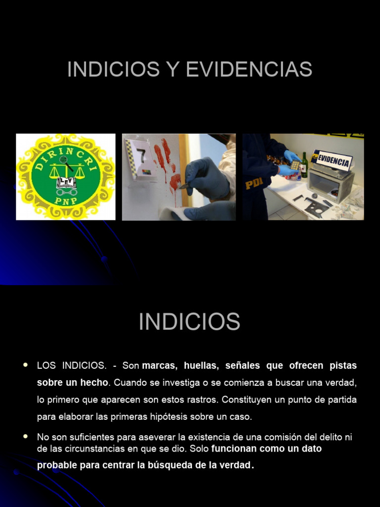 Indicios y Evidencias Trabajo de SB | PDF | Verdad | Crímenes