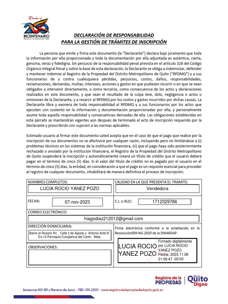 Declaración 3 Sin Observación 3 | PDF | Daños y perjuicios | Justicia