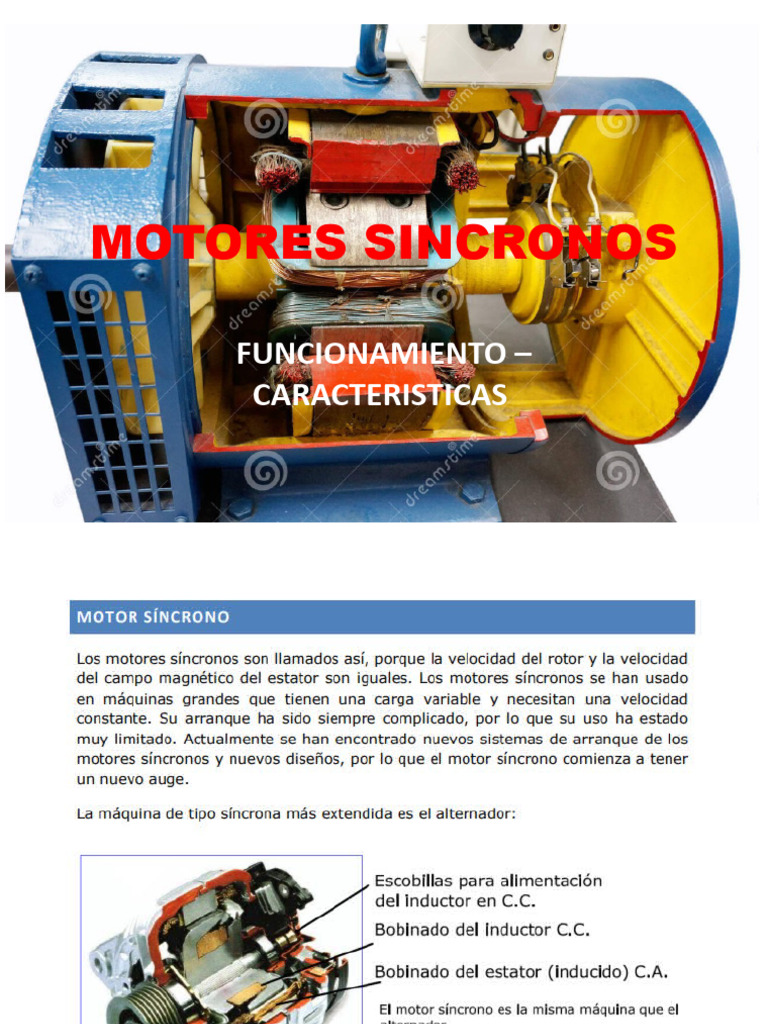 Motores Sincronos | PDF | Inductor | Corriente eléctrica