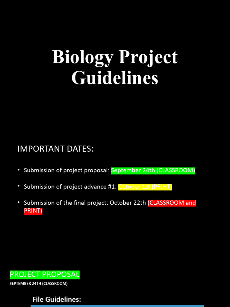 Biology Project Submission Guidelines | PDF | Statistics | Science