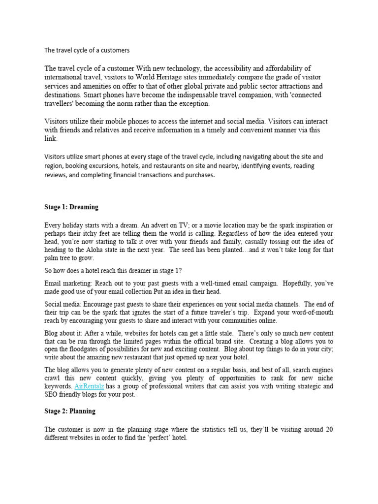 The Travel Cycle of A Customers Notes | PDF | Search Engine ...