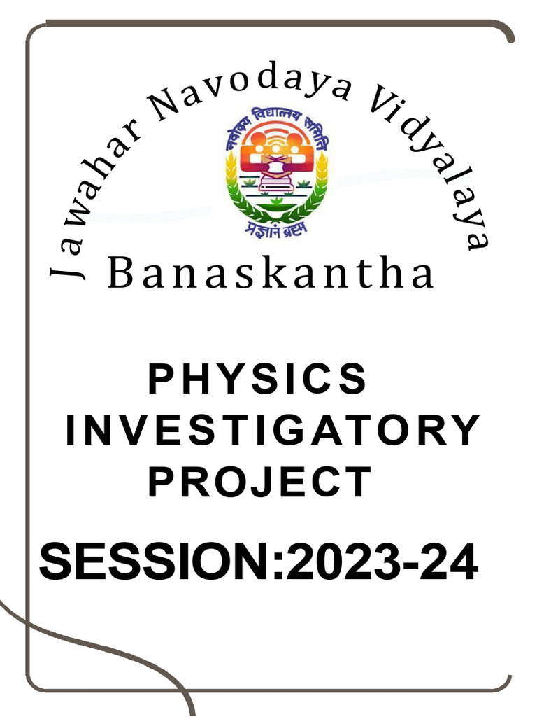Physics Investigatory Project Cbse | PDF | Electromagnetic Radiation ...