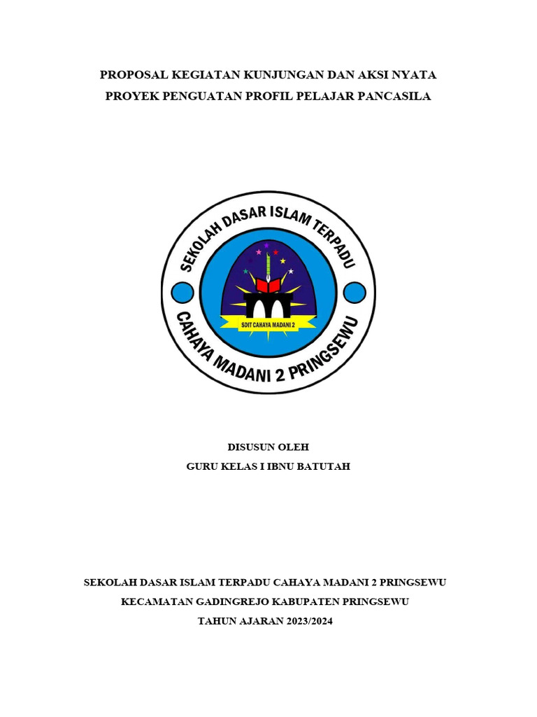 Kelas 1 Proposal Kegiatan Kunjungan P5 | PDF