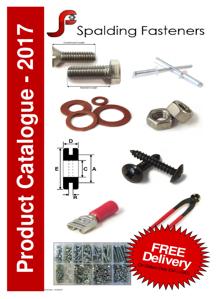 Spalding Fasteners Product Catalogue | PDF | Screw | Equipment