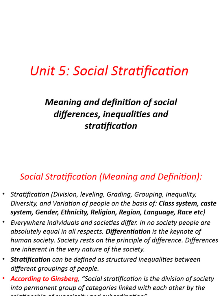 Unit 5 | PDF | Social Stratification | Discrimination & Race Relations