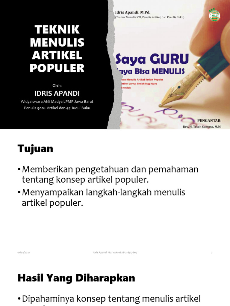 Teknik Menulis Artikel Populer - Idris Apandi | PDF