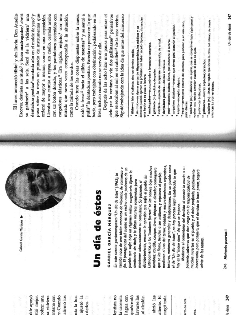 Un Día de Estos - Gabriel García Márquez | PDF