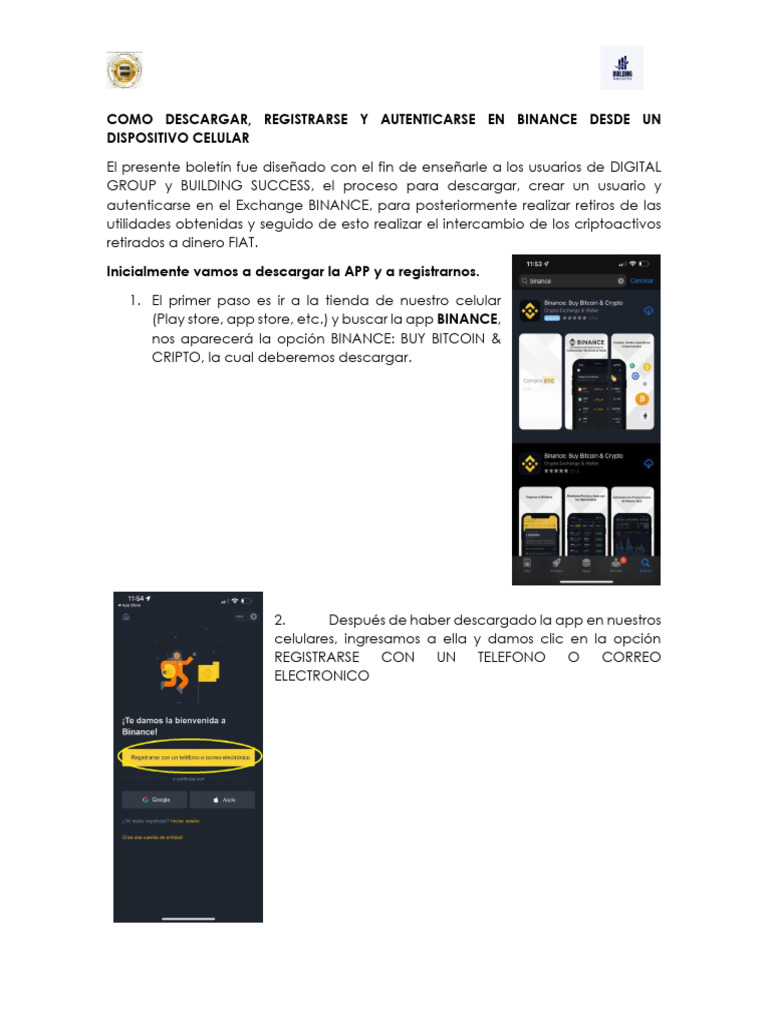 Como Crear Un Usuario, Registrarse y Autenticarse en Binance | PDF ...