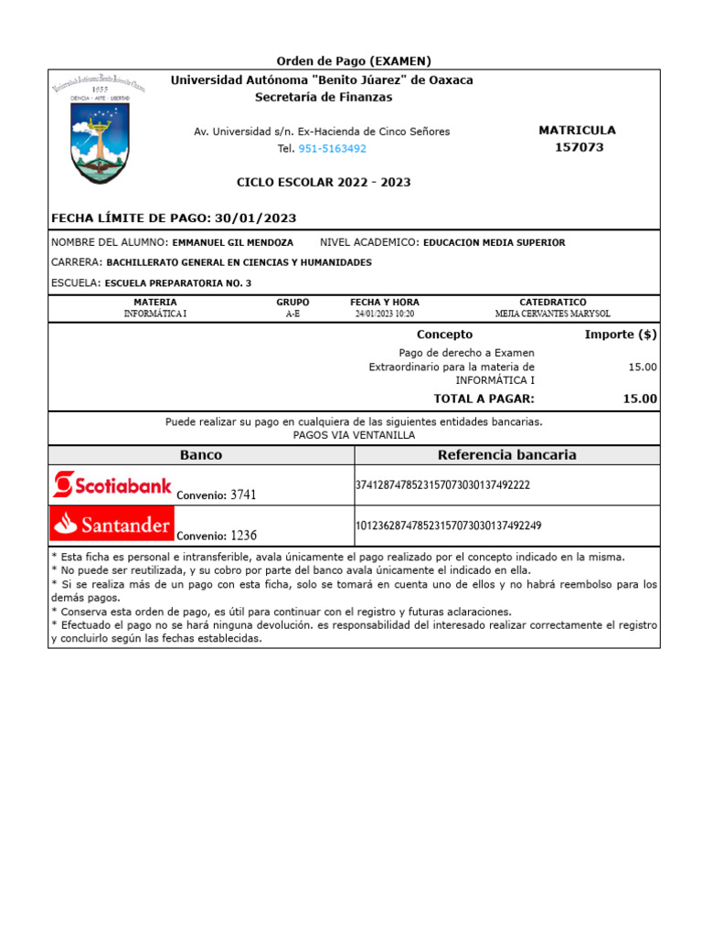 Ficha de Pago 2 | PDF