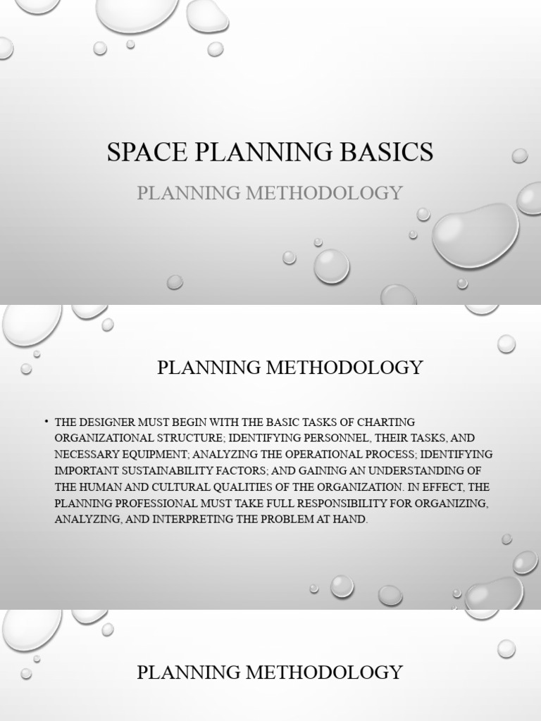 Space Planning Basics - Planning Methodology 2.1.21 | Download Free PDF | Methodology | Data