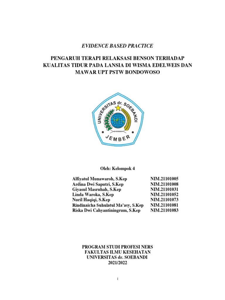 Laporan Ebp Kelompok 4 | PDF | Kesehatan Holistik