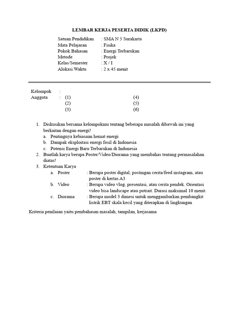 LKPD Project | PDF