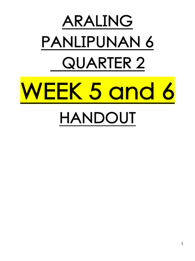 Ap6 Q2 Week 5-6 Handout | PDF