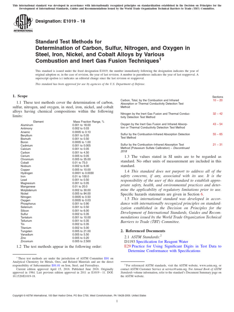 Lab 372 - Astm E1019 | PDF | Carbon Dioxide | Infrared