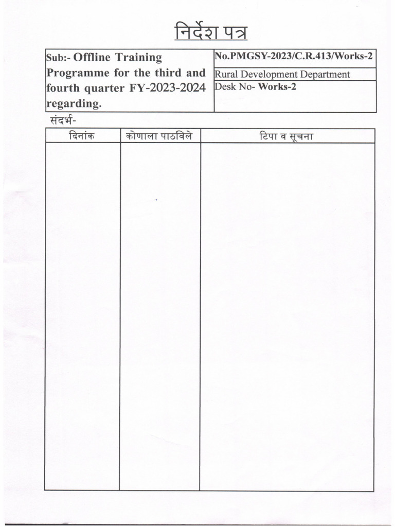 2023 C.R 413 Training Programme | PDF