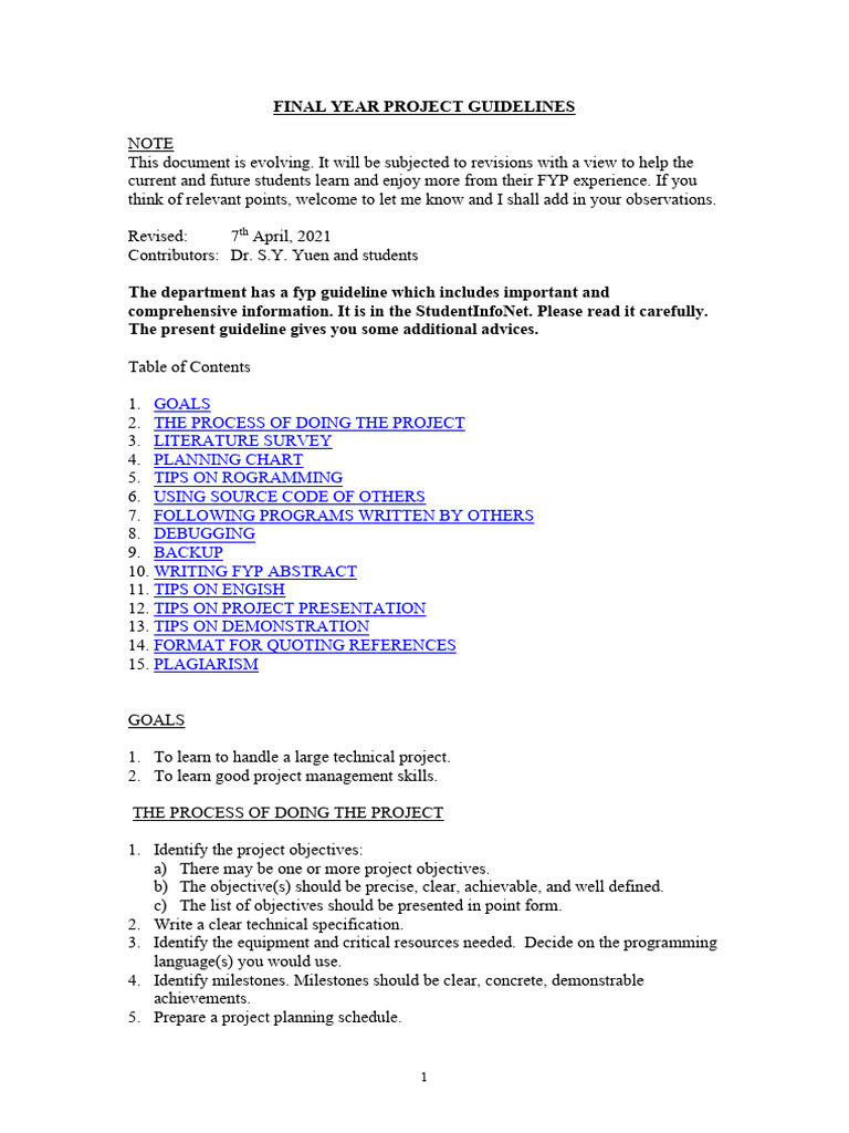 Final Year Project Guidelines | PDF | Cost Of Living | Genetic Algorithm