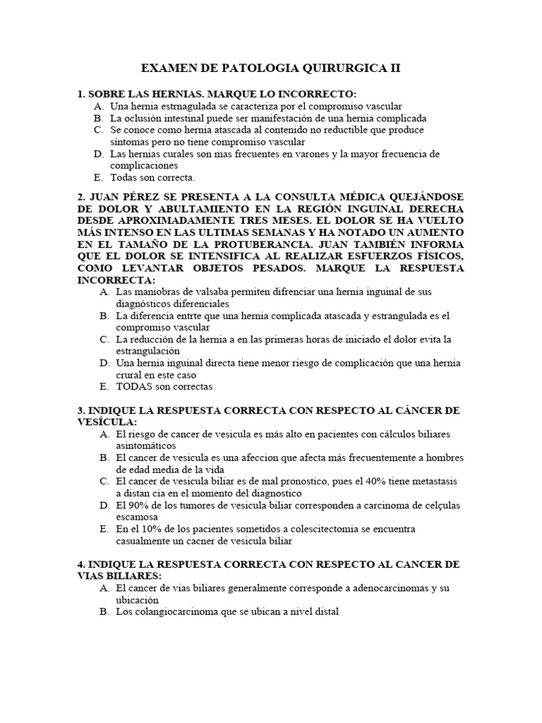 Examen de Patologia Quirurgica II | PDF | Tiroides | Cáncer Examen de Patologia Quirurgica II | PDF | Tiroides | Cáncer