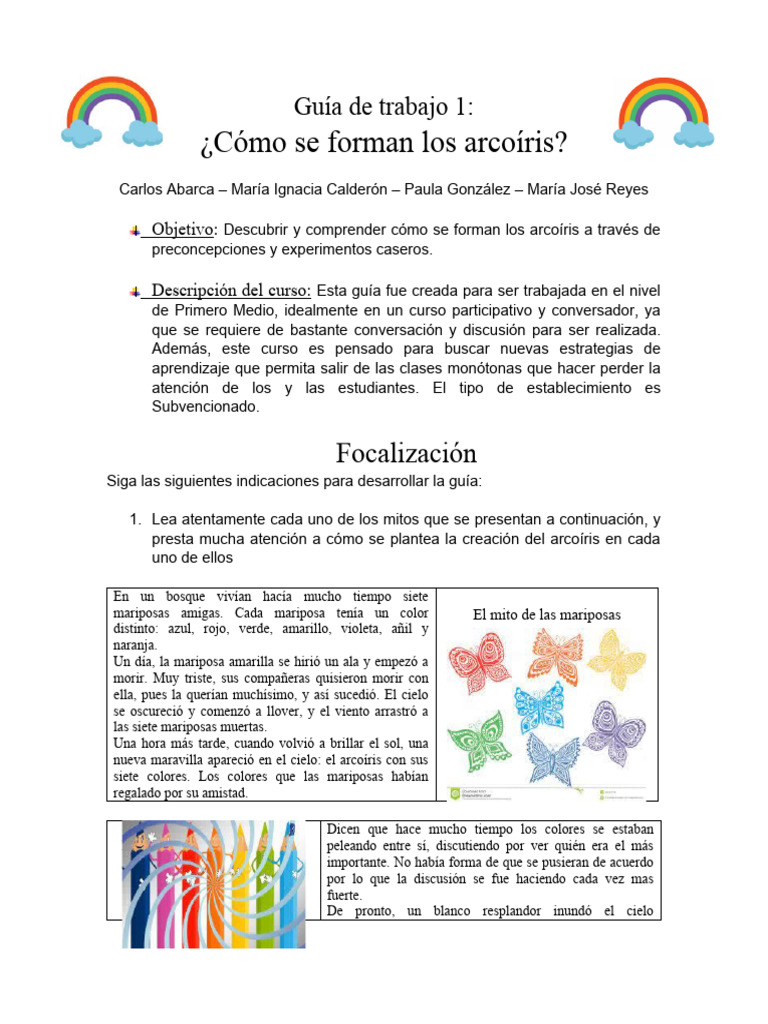 Guía Arcoiris ECBI | PDF | Arco iris | Cielo