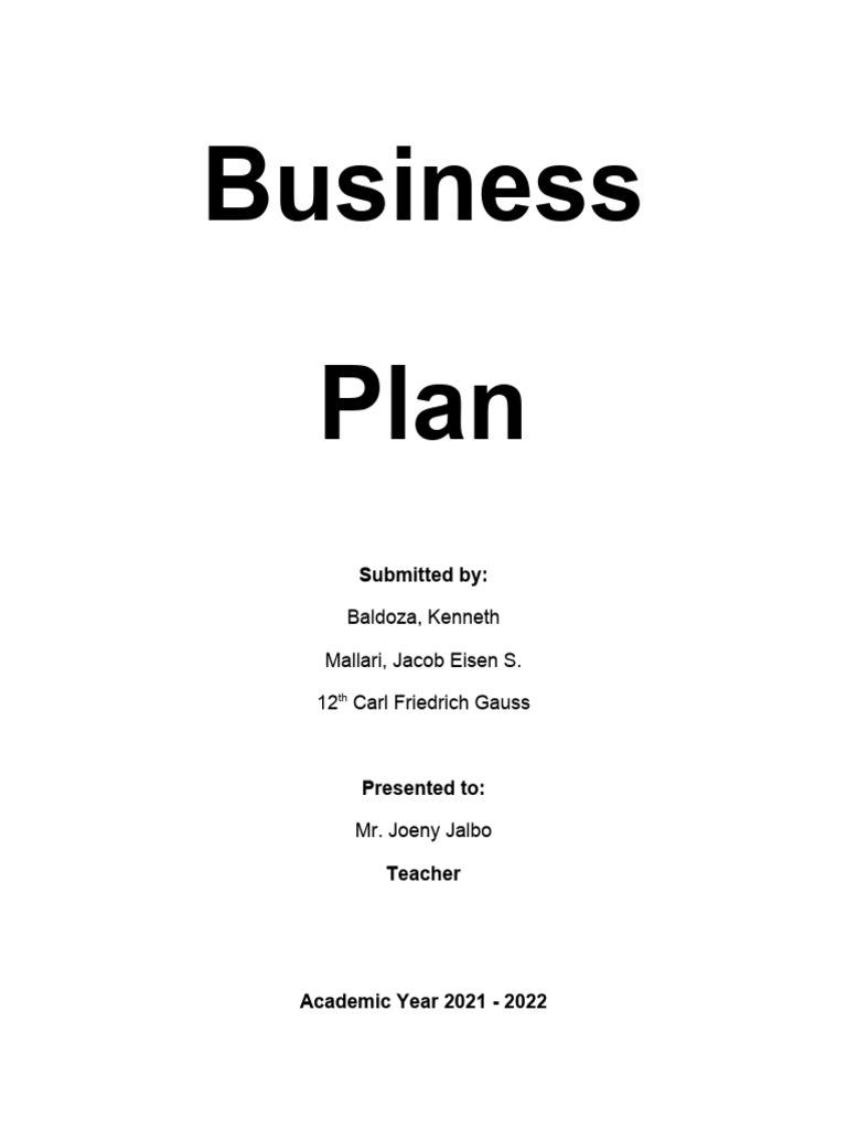 Business Plan | PDF | Economies | Business