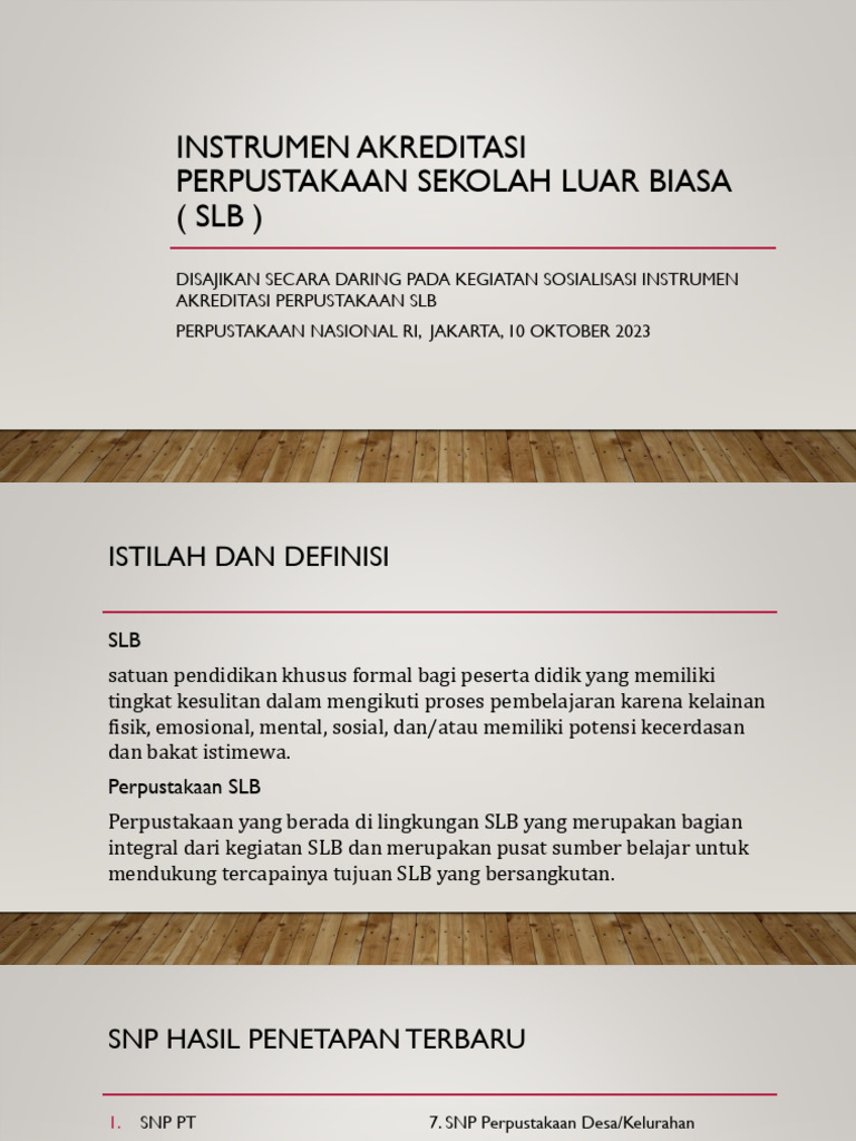 Instrumen Akred Perp SLB Sosialisasi 10 Okt 2023 | PDF