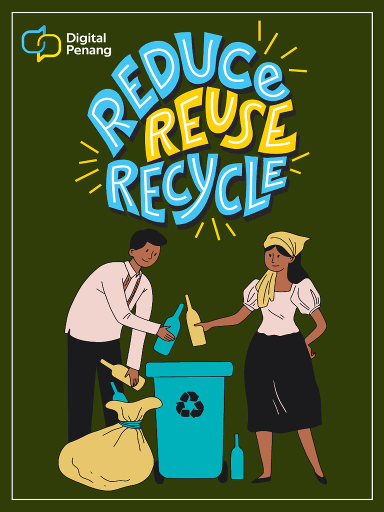 Colorful Illustrated Reduce Reuse Recycle Poster | PDF