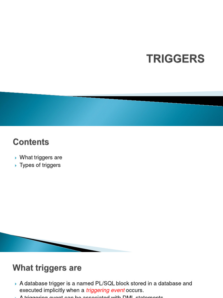 TRIGGERS | PDF | Cybernetics | Information Technology Management