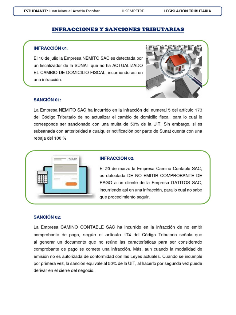 Infracciones y Sanciones Tributarias | PDF | Multa (pena) | Contabilidad