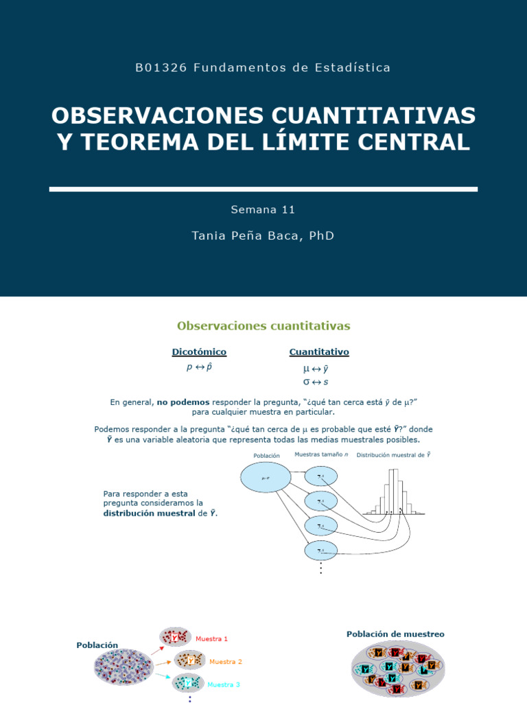 s11 Observaciones Cuantitativas | PDF | Muestreo (Estadísticas) | Métodos de búsqueda