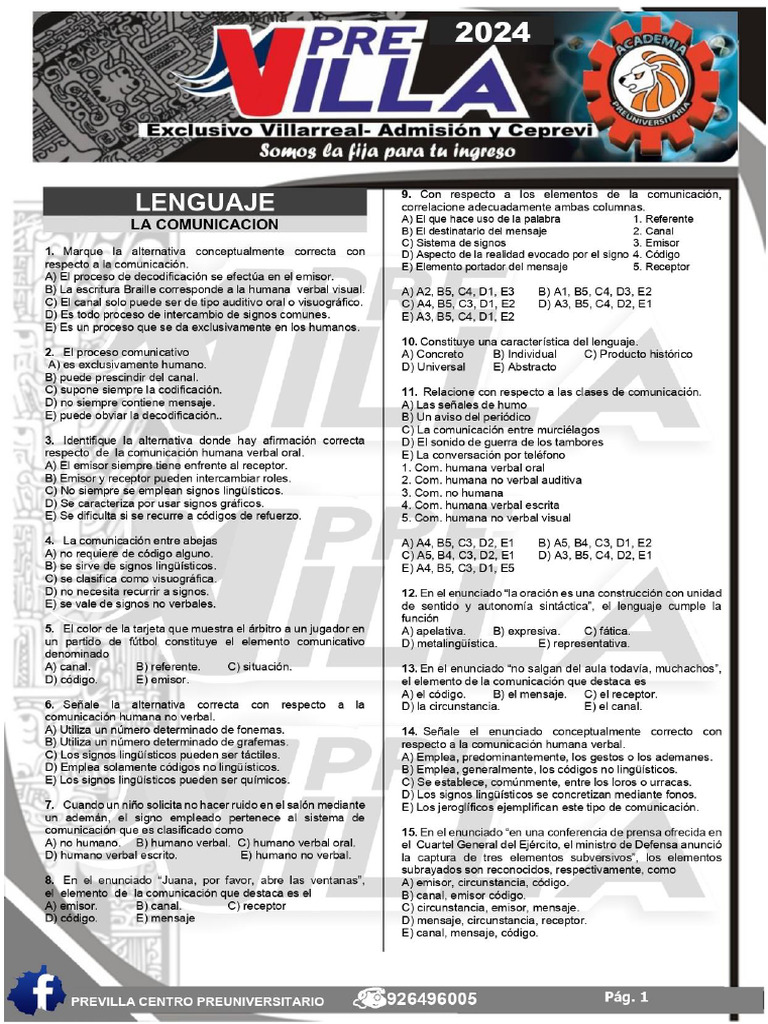 SEM 1 - V22 Setiembre 2023 - RM - A - LENG SÍ | PDF