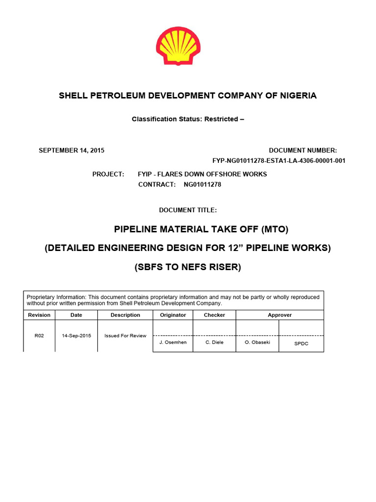 Pipeline MTO for FYIP Offshore Works | PDF | Pipe (Fluid Conveyance ...