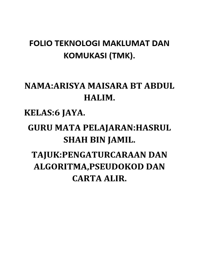 Folio Teknologi Maklumat Dan Komukasi | PDF