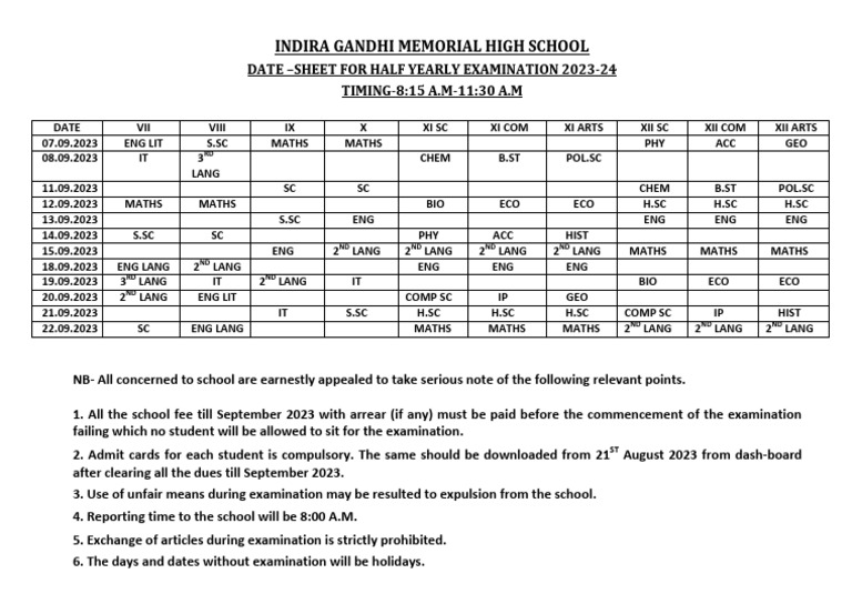 Half Yearly 2023-24 | PDF