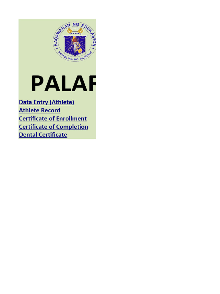 Palaro Data Entry ATHLETE Athletics Copy 2 | PDF | Periodontology ...