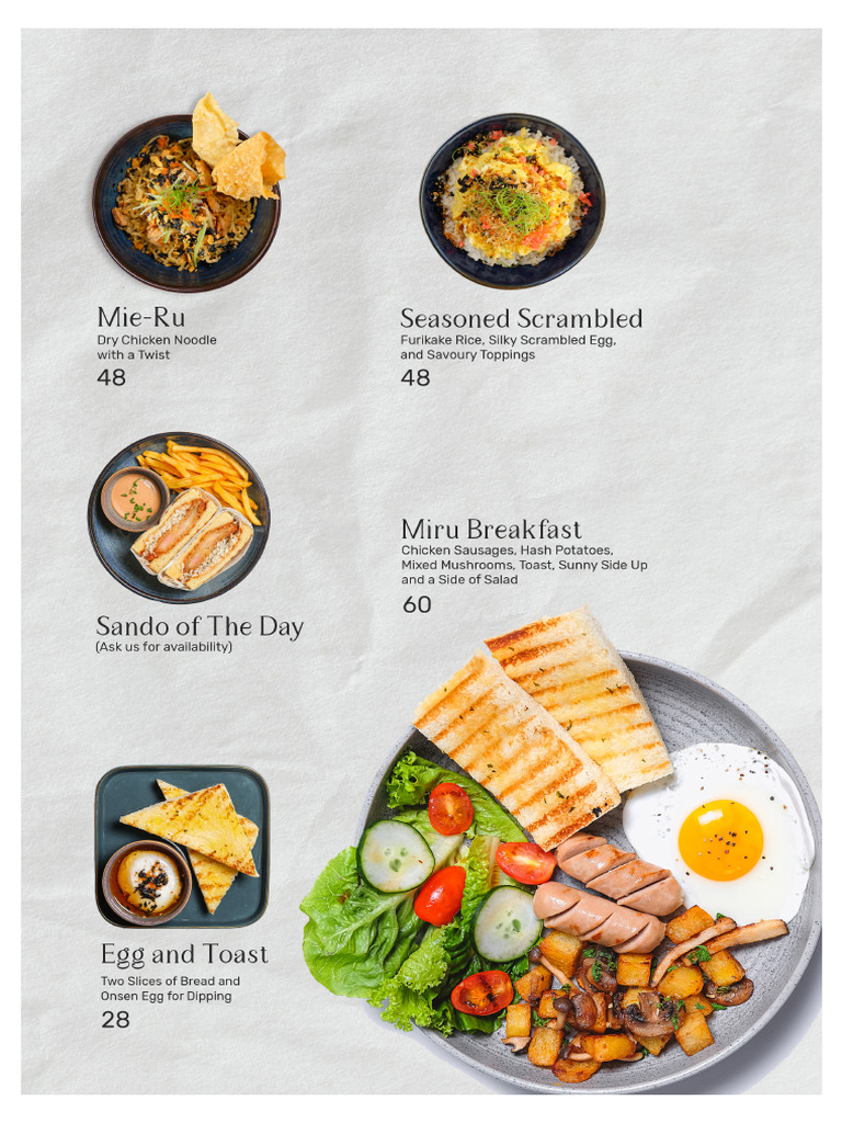 Miru Cafe Menu | PDF