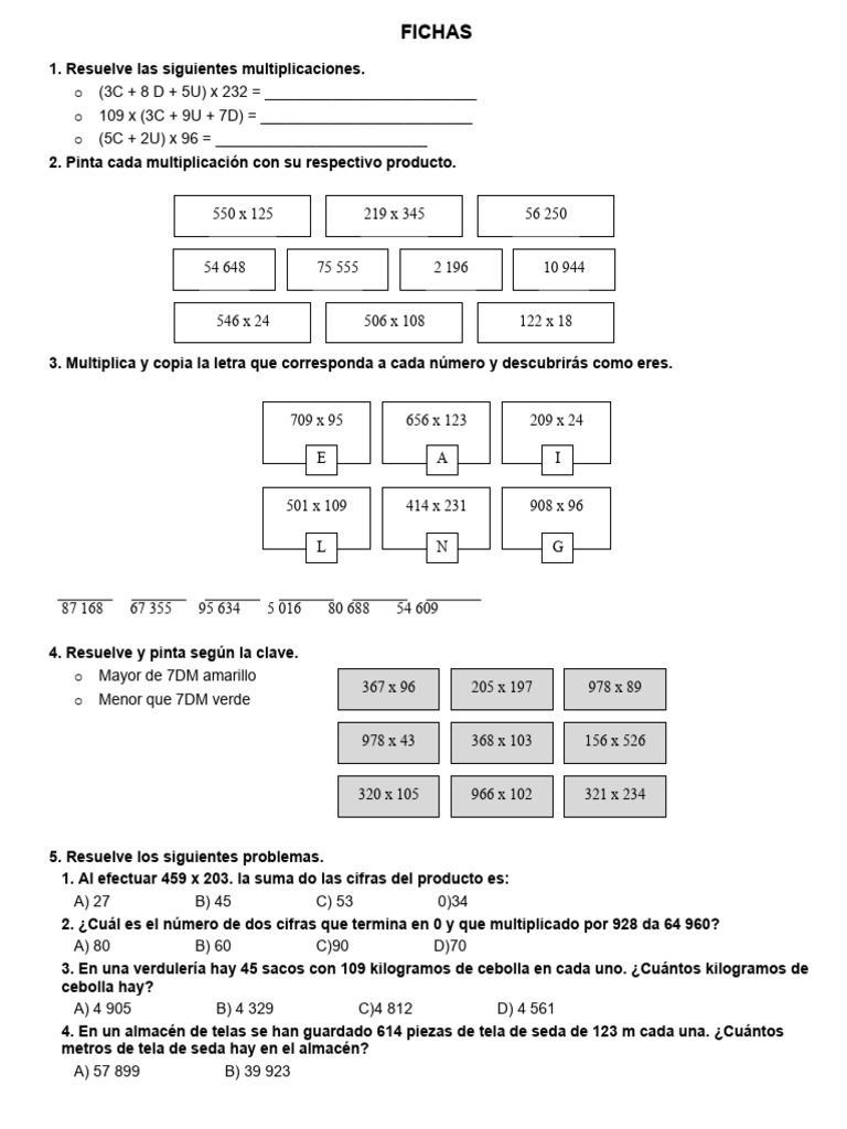 FICHAS | PDF | Métodos y materiales de enseñanza