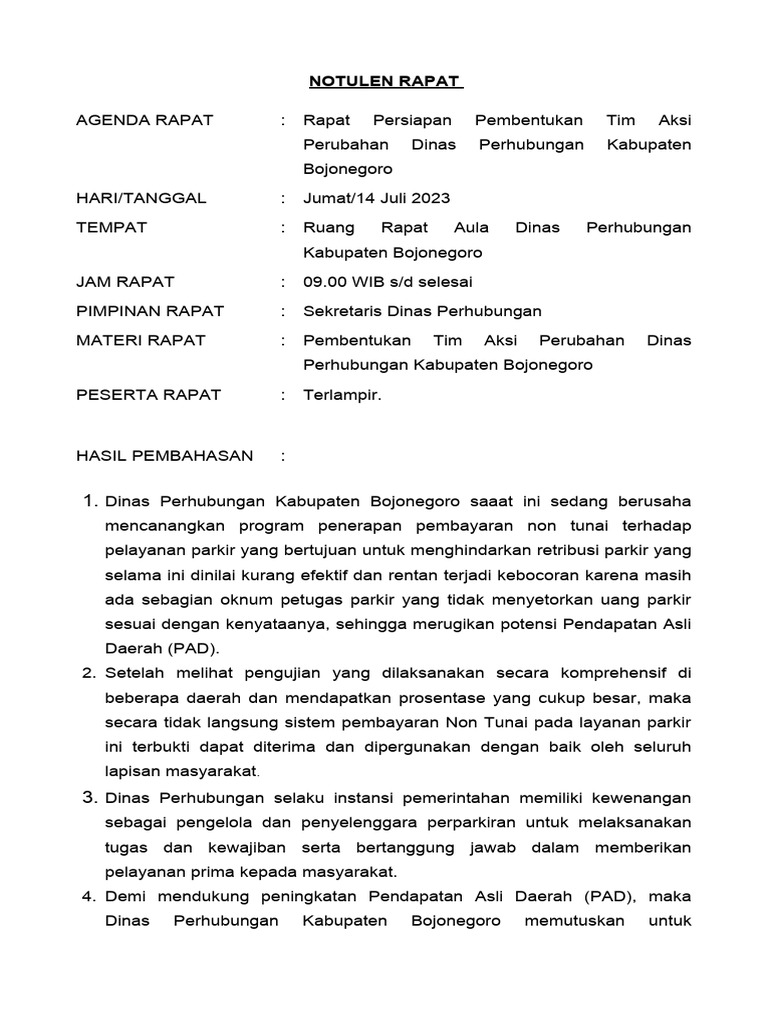 Notulen Rapat Sosialisasi | PDF