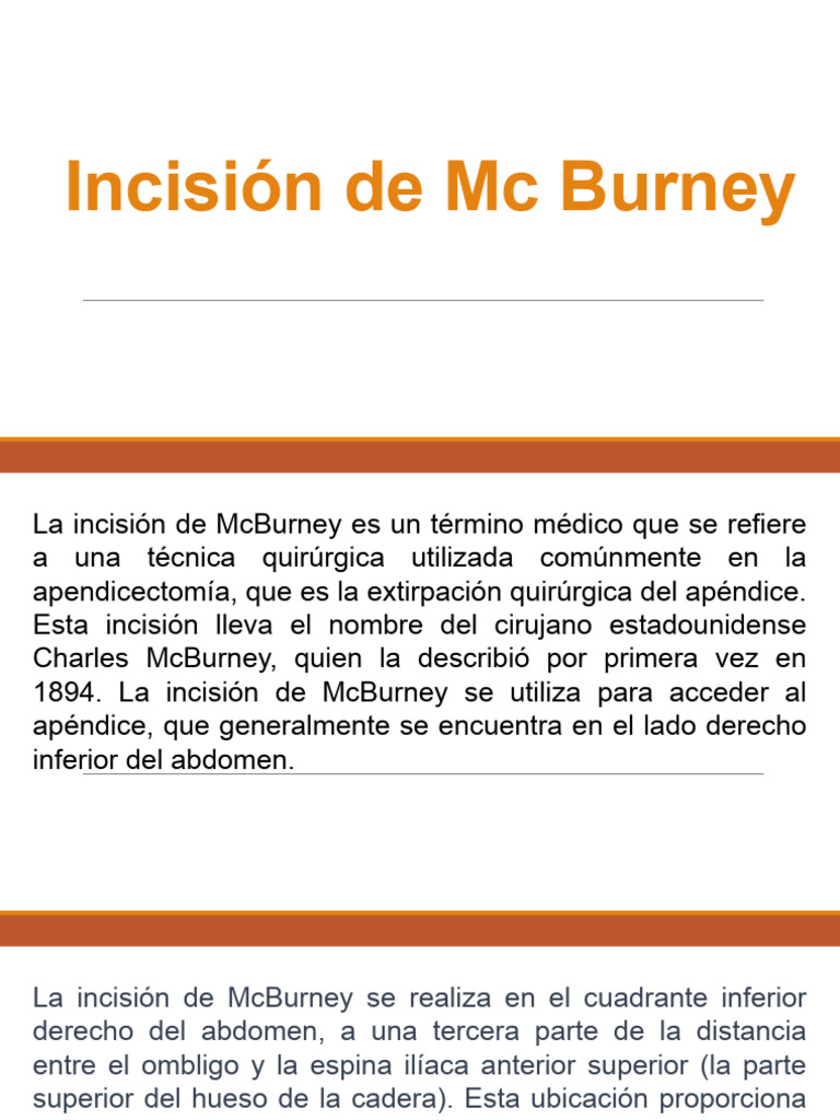 Incisión de McBurney y Anestesia Regional | PDF | Anestesia | Cirugía