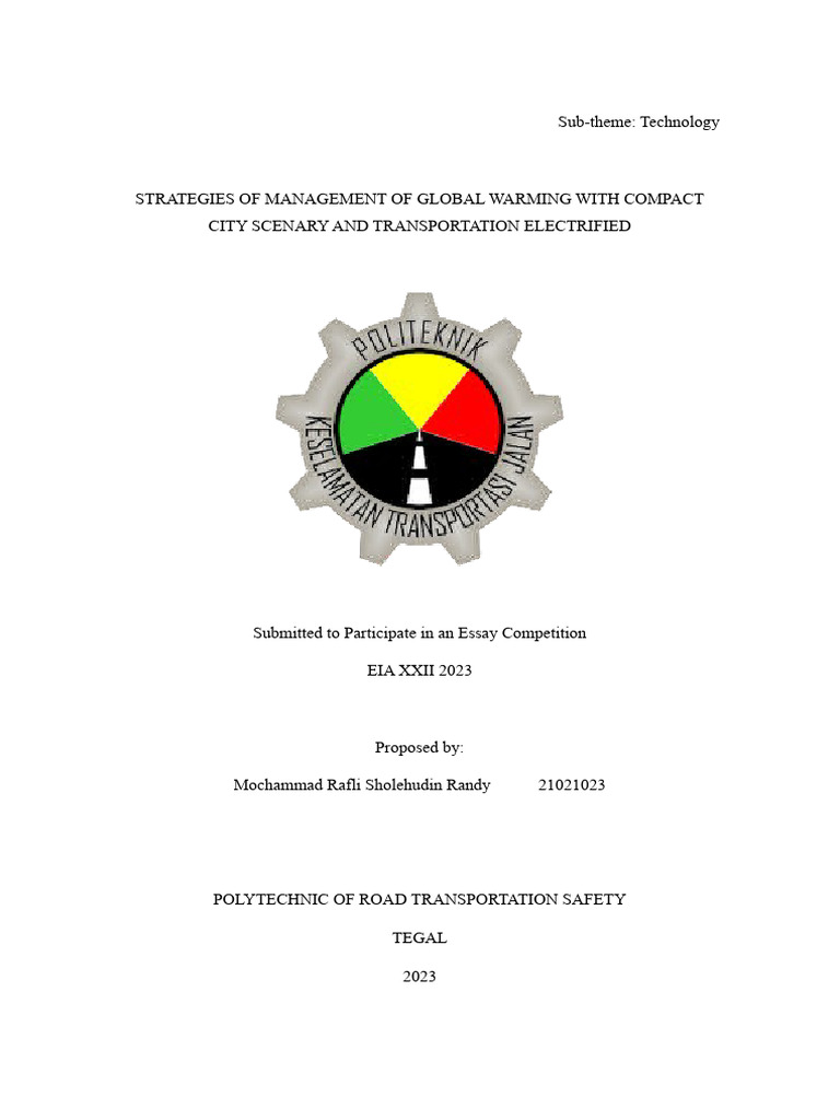Essay Competition - Mochammad Rafli Sholehudin Randy - PKTJ Tegal Dasdasdasdasd | PDF | Climate ...