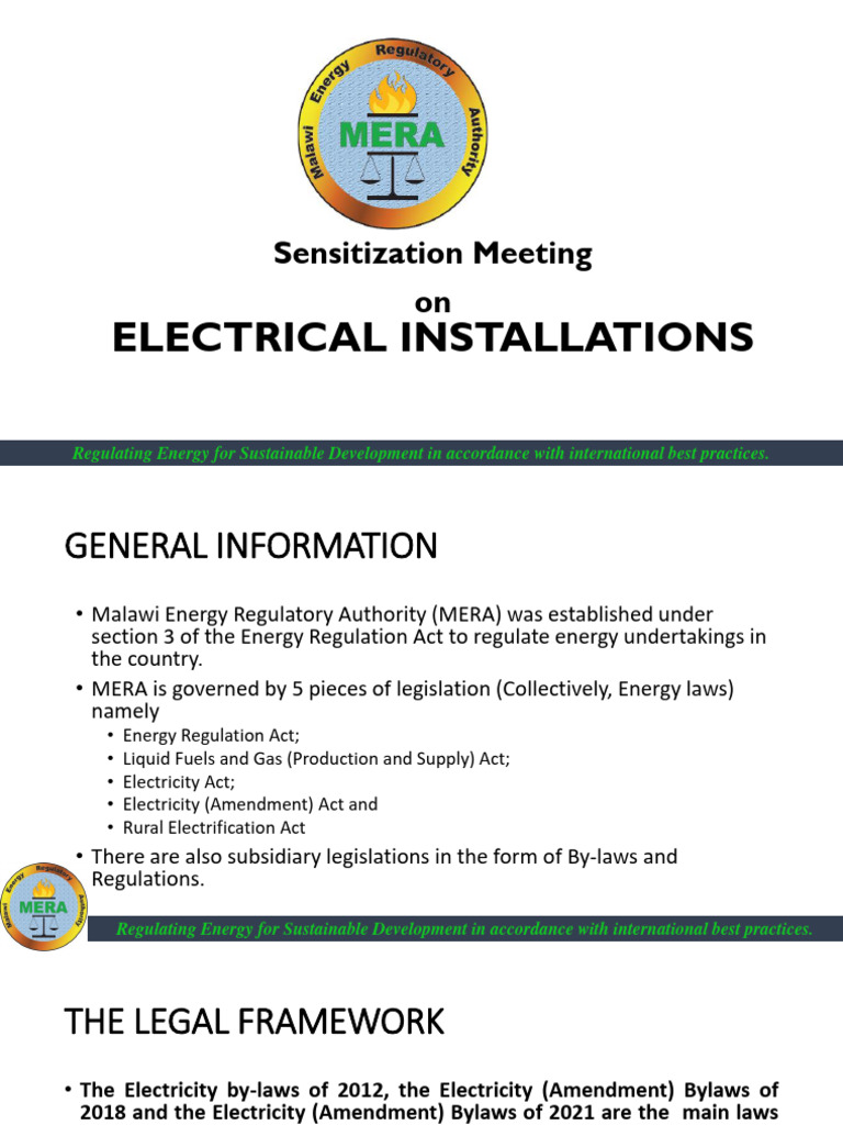 Electrical Installers Guidelines Presentation Pdf By Law Electric