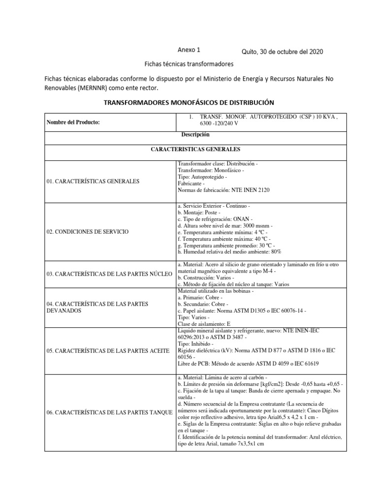 Transformadores Monofásicos de Distribución | PDF | Transformador | Fusible (Eléctrico)