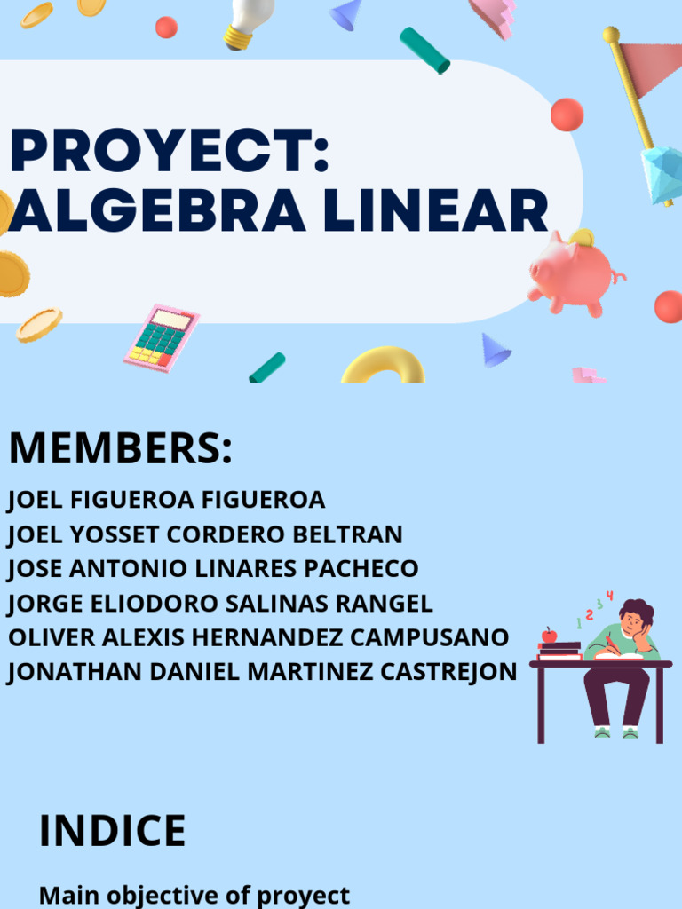 Azul 3D Matemáticas de Negocios Presentación | PDF | Linear Algebra ...