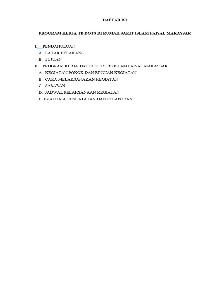 Program Kerja TB 2023 | PDF