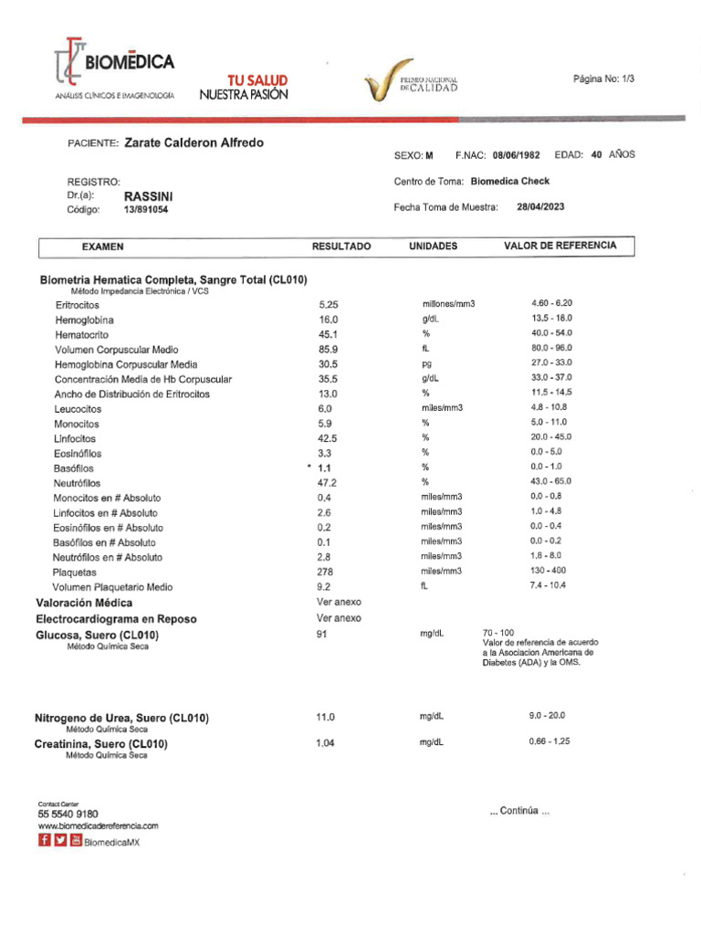Analisis Clinicos Integrales AZC | PDF