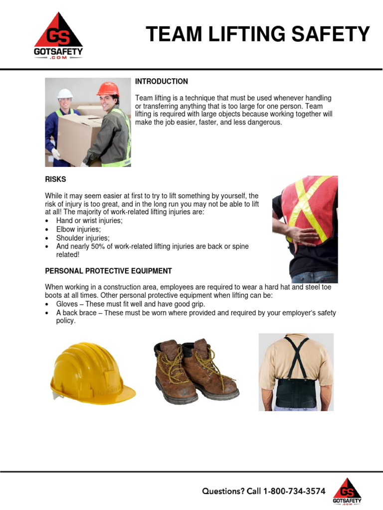 Team Lifting Safety-1 | PDF | Personal Protective Equipment