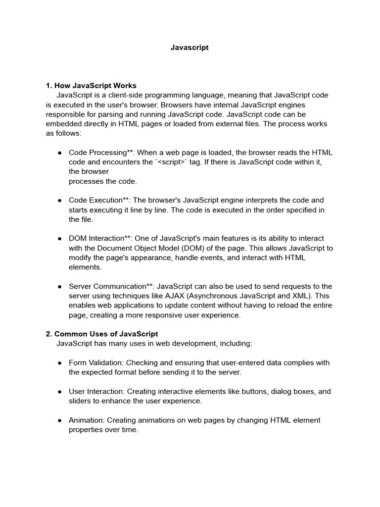 Introduction Javascript Pdf Java Script Software Engineering