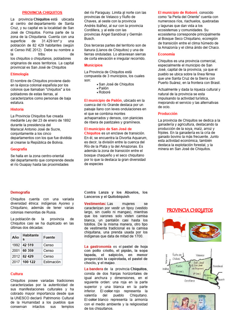 Provincia Chiquitos Triptico | PDF