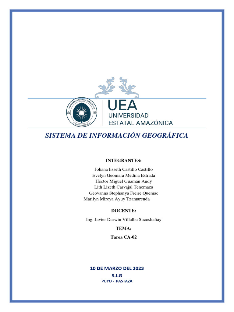 Tarea CA 02 Geovanna Stephanya Freiré | PDF | Datos geográficos e información | Informática
