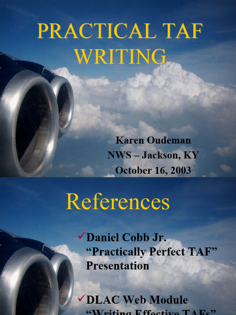 Practical TAF Writing | PDF | Instrument Flight Rules | Aviation